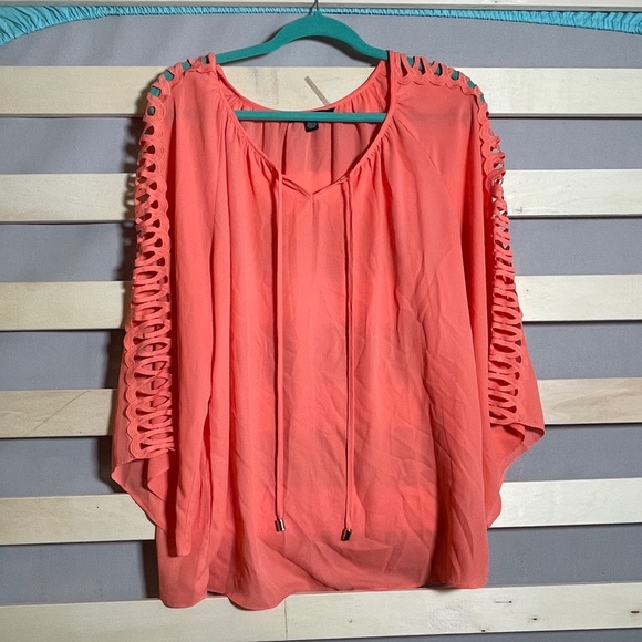 Zac & Rachel | Tops | Zac And Rachel Coral Longsleeved Blouse | Poshmark